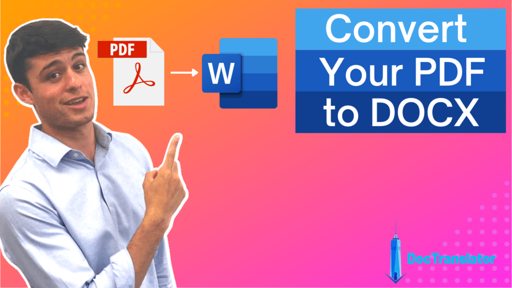 Convert PDF To DOCX Online ⭐️ DocTranslator