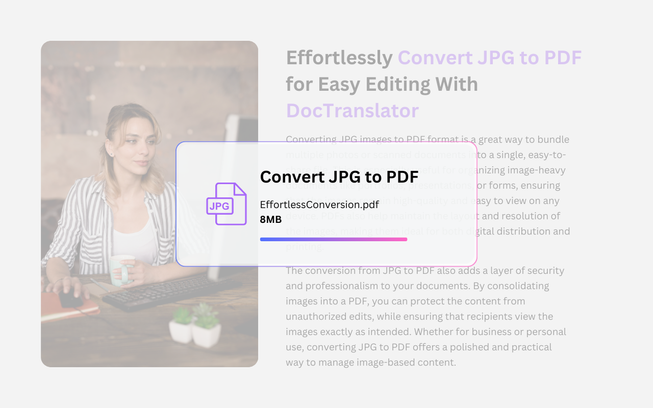 Easily Convert JPG To PDF ⭐️ DocTranslator