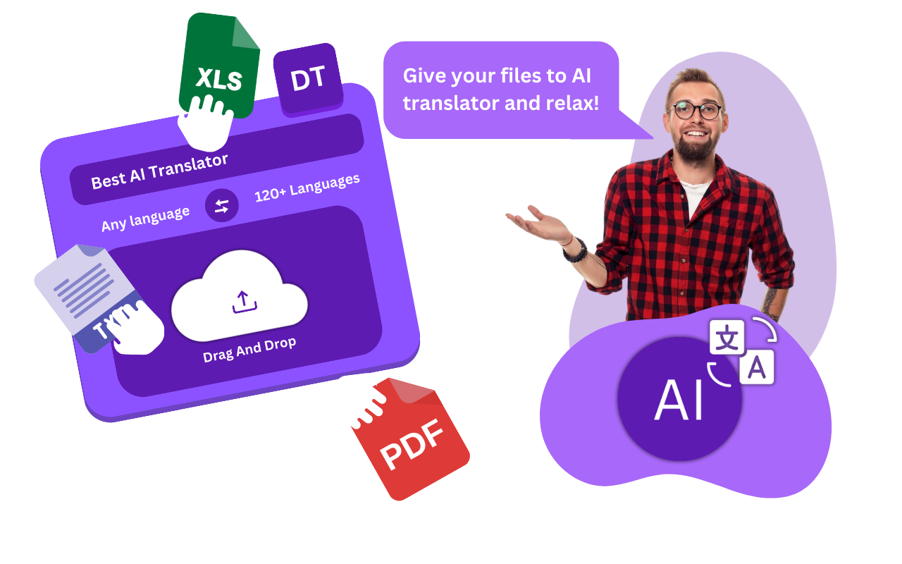 Бесплатный ИИ переводчик документов более 120 языков